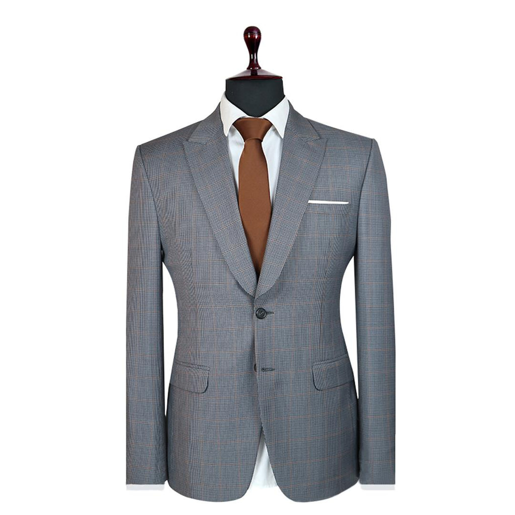 Buy Grazia English Grey Plaid Customized Suit | L'Channel – The L'Channel